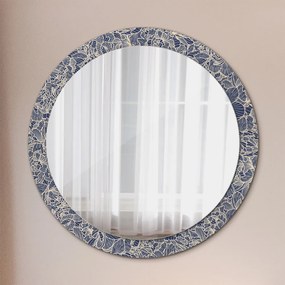 Kulaté dekorativní zrcadlo Květiny fi 90 cm
