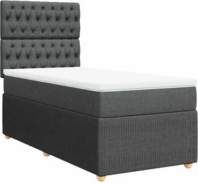 Box spring postel s matrací tmavě šedá 90x190 cm textil 3291919