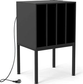 Costway Stojan na gramofon s integrovanou nabíjecí stanicí a 4 přepážkami