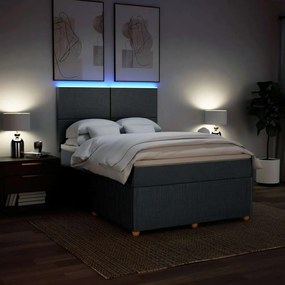 Box spring postel s matrací tmavě šedý 140 x 190 cm textil 3294345