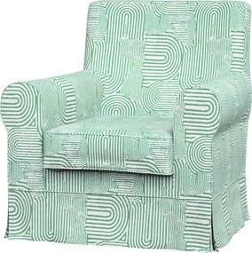 Potah na křeslo IKEA Ektorp Jennylund barva zelená látka pletený vzor, vzorované