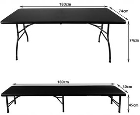 Gardlov 17966 Pivní set plastový skládací 180 cm černý