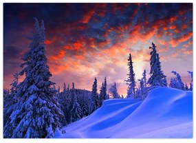 Skleněný obraz - Zimní soumrak (70x50 cm)