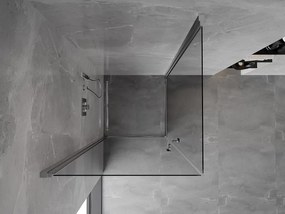 Mexen Mist-B Duo, 2-křídlý ​​výklopný sprchový kout 80 x 80 cm, čiré sklo, chromový profil, 8A2-080-080-01-00