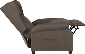 Polohovací křeslo hnědé textil 340953
