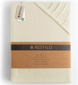 Béžové napínací prostěradlo jersey 160x200 cm Amber – Restilo