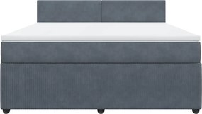 Box spring postel s matrací tmavě šedá 180x200 cm samet 3287801