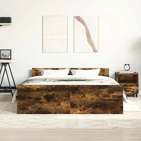 Rám postele s hlavovým a nožním čelem kouřový dub 150 x 200 cm 3203758