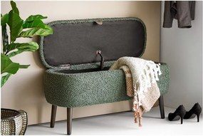 Zelená lavice z textilie bouclé Harlow – House Nordic