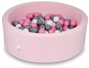 Mimii Suchý bazének pudrová růžová 90x30 cm, 300 ks kuliček-bílá, sv,růžová,šedá, průhledná