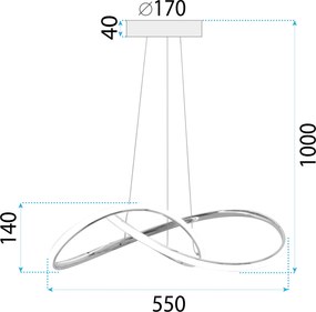 Toolight Toolight, LED stropní svítidlo, neutrální světlo 4000K, 32W, APP1601-CP, zlatá lesklá, OSW-05478