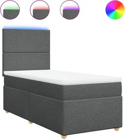 Box spring postel s matrací tmavě šedá 80 x 200 cm textil 3293401