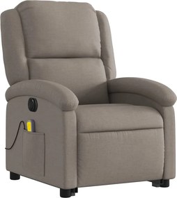 Elektrické zvedací masážní polohovací křeslo taupe textil 3204208