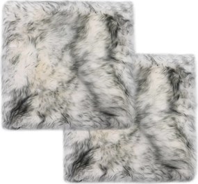 vidaXL Podsedáky na židle 2 ks 40 x 40 cm pravá ovčí kůže [283886] Barva: mottled dark grey