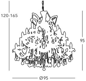 Kolarz 960.812+12+6 - Křišťálový lustr na řetězu VALERIE 30xE14/40W/230V