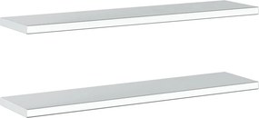 Nástěnné police 2 ks 100 x 23,5 cm stříbrné nerezová ocel 30280