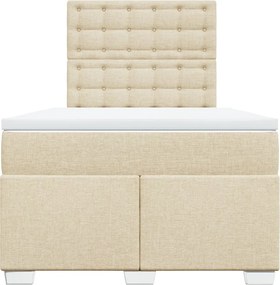 Box spring postel s matrací krémová 120x190 cm textil 3290446