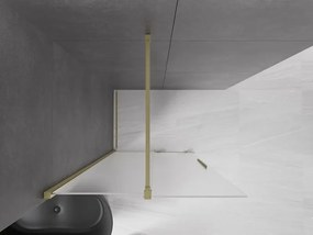 Mexen Velar, sprchová zástěna s posuvnými dveřmi Walk-in 120 x 200 cm, 8mm sklo námraza, zlatá matná, 871-120-000-33-55