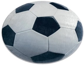 Dětský koberec protiskluzový BAMBINO 38540 Míč, černý / bílý kruh