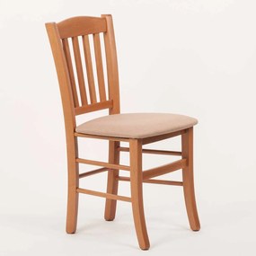 Stima Židle PAMELA s čalouněným sedákem Odstín: Olše, Látky: LUX cappuccino 24