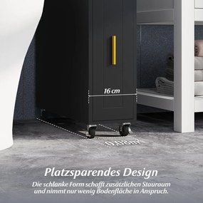 Costway Malá koupelnová skříňka 16 cm úzký organizér s výsuvnou