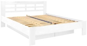 Dvoulůžková postel z masivu s úložným prostorem ANGELA 180x200 cm bílá 8590828141631