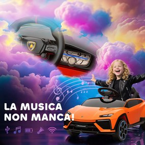 AIYAPLAY dětské elektrické auto s licencí Lamborghini, dálkové ovládání – 101,5×49×43 cm, oranžová