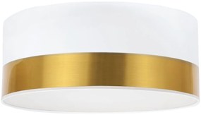 Stropní svítidlo Elegance, 1x zlaté/bílé textilní stínítko, (bílé plexisklo), (fi 40cm)