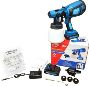 Aku stříkací pistole HAYAMI - 96 V - 900 ml + 2x baterie + příslušenství