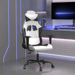 vidaXL Herní židle umělá kůže [3143647] Barva: Bílá a černá