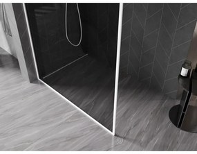 Mexen, Mexen Kioto-XF sprchová stěna s rámem 60 x 202 cm, grafit 10 mm, bílá - 800-060-104-20-40-X