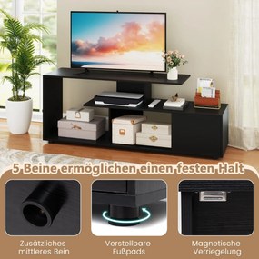 Costway TV stolek pro TV do 55 palců s policemi a skříňkou TV skříň lowboard