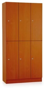 Dřevěná šatní skříňka Visio - 6 boxů, 90 x 45 x 185 cm, cylindrický zámek