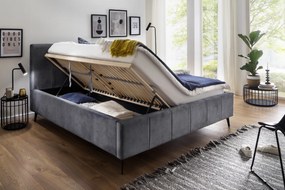 Čalouněná postel LEJSAN 160x200 s úložným prostorem, antracit