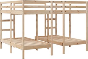 Rám trojité patrové postele 160x200/80x160 cm masivní borovice 3308580
