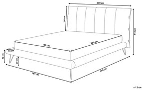 Béžová postel z umělé kůže 160 x 200 cm  BETIN Beliani