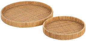 Set 2ks kulatý ratanový podnos Rattan Boom  - Ø 40*4 / Ø 30*4cm