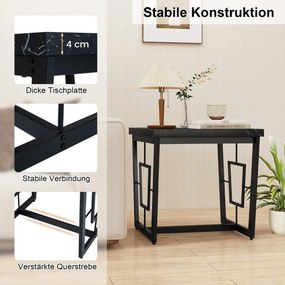 Costway Mramorový čtvercový odkládací stolek Moderní s deskou z umělého mramoru