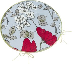 Bellatex Sedák Adéla kulatý hladký Šedá,Červená 40 cm, (průměr)