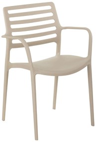 Béžová plastová venkovní židle s područkami Cozza Lixa, stohovatelná