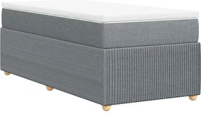 Box spring postel s matrací světle šedá 90x190 cm textil 3285532