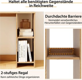 Costway Malý psací stůl s 2 přihrádkami – 80 × 40 × 74 cm, přírodní