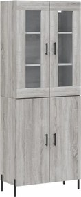 Skříň highboard šedá sonoma 69,5 x 34 x 180 cm kompozitní dřevo 3198223