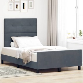 Postel s boxspringem s čelo Tmavě šedá 120 x 200 cm samet 3344934
