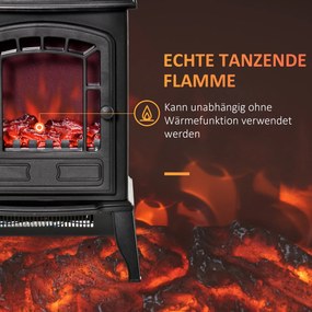 HOMCOM Elektrický krb na podlahu, 2 stupně vytápění, realistický plamenový efekt, všestranný