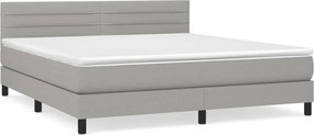 Box spring postel s matrací světle šedá 160 x 200 cm textil 3140145