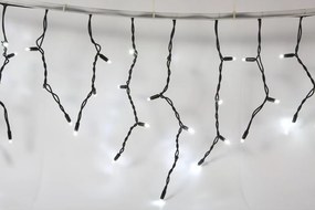 Hobby Line venkovní LED rampouchy, světelné, 200 × 50 cm, ledově bílá, 40 diod, tmavě zelený kabel, IP44, prodlužovací