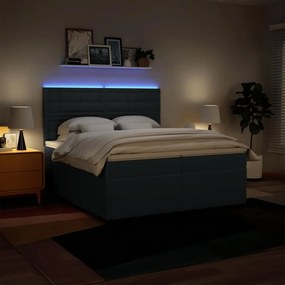 Box spring postel s matrací modrá 200x200 cm textil 3294095
