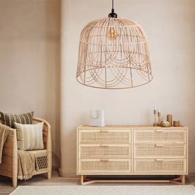 Toolight Boho, stropní svítidlo 40cm 1xE27 APP1352-1CP, černá-přírodní hnědá, OSW-05765