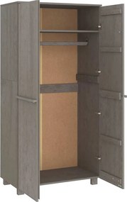 Šatní skříň HAMAR světle šedá 89 x 50 x 180 cm masivní borovice 340483
